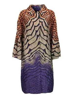Alberta Ferretti Abstract Pattern Coat - Neutrals