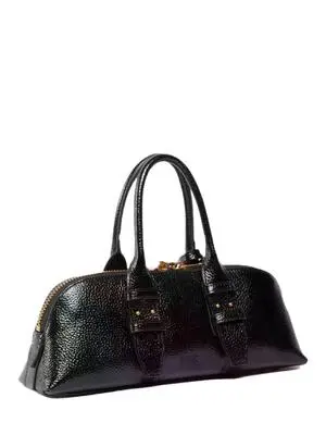Pinko Escape Bag Horizontal Small Handbag In Tumbled Leather - Black