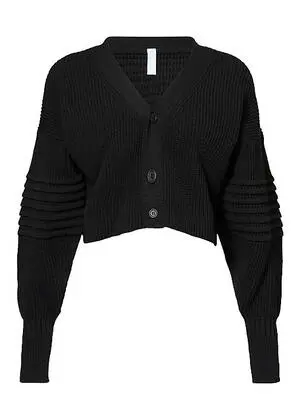 CFCL Cropped Knitted Cardigan - Black