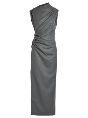 ARMARIUM Melissa Ruched Stretch-wool Midi Dress - Grey