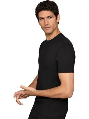 REISS Premium-interlock Modern-fit T-shirt Black