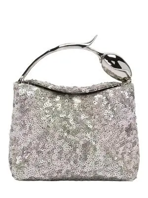 Erdem Bloom Sequin-embellished Tote Bag - Silver