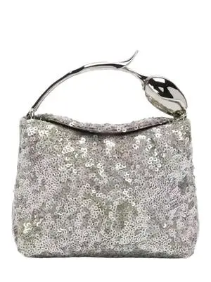 Erdem Bloom Sequin-embellished Tote Bag - Silver