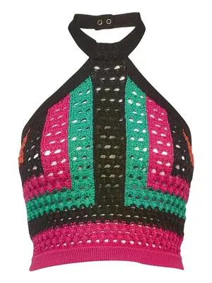 Balmain Halter-neck Cropped Top - Black