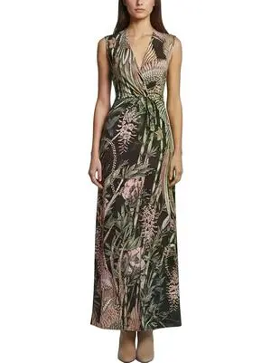 Just Cavalli Printed V-neck Maxi Dress - Black