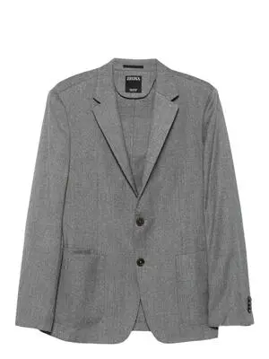 Zegna Notch-lapel Patch-pocket Jacket - Grey