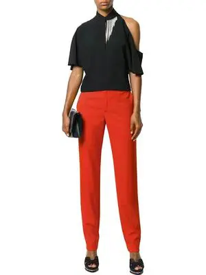 LANVIN Satin-waistband Trousers - Red