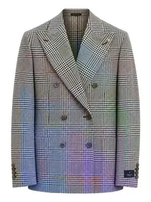 TOMBOLINI Prince Of Wales Check Double-breasted Blazer - Neutrals