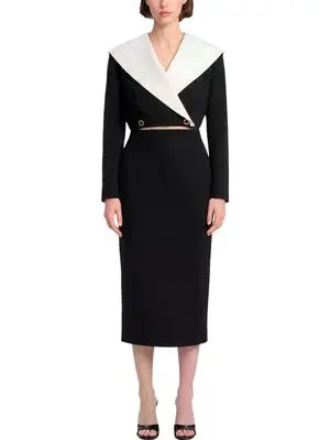 Alessandra Rich High-waisted Pencil Midi Skirt - Black