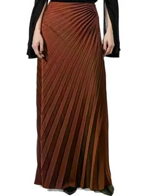 A.L.C. Pleated Maxi Straight Skirt - Brown