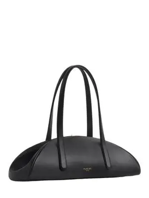MUGLER Lua Leather Shoulder Bag - Black