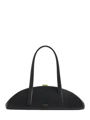 MUGLER Lua Leather Shoulder Bag - Black