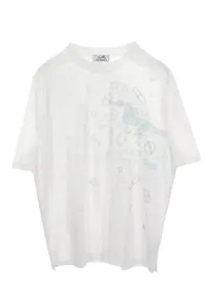 Hermès 2010s Fragments Equestres T-shirt - White