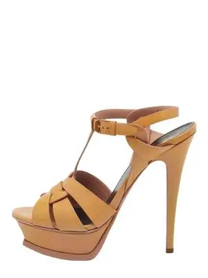 Saint Laurent Tribute Ankle-strap Sandals - Neutrals