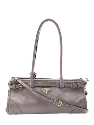 Prada 2010s Buckled Leather Handbag - Grey