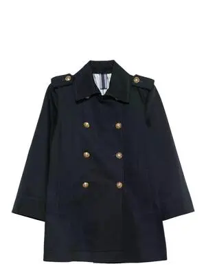 ANDIATA Double-breasted Cotton Coat - Blue