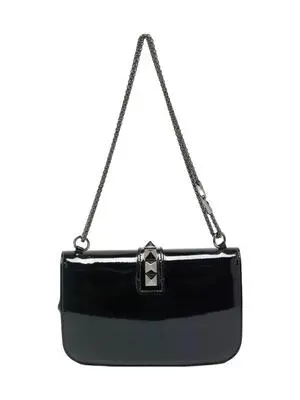 Valentino Garavani Medium Rockstud Glam Lock Shoulder Bag - Black