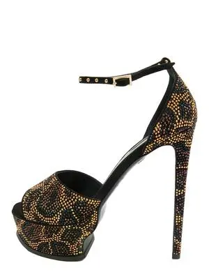 Roberto Cavalli Embellished Stiletto Platform Sandals - Black