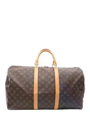 LOUIS VUITTON Monogram Keepall 50 Boston Bag - Brown