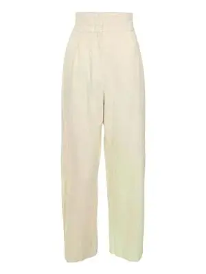 JIL SANDER Pleated Canvas Trousers - Neutrals