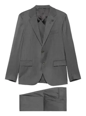 LARDINI Notched-lapels Single-breasted Suit - Grey