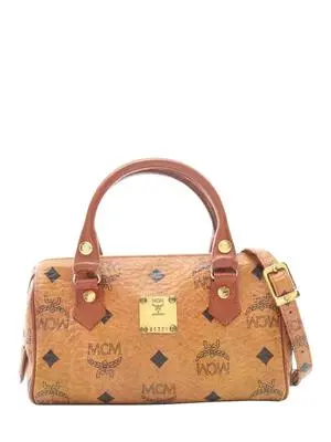Mcm Boston Visetos Mini Bag - Brown
