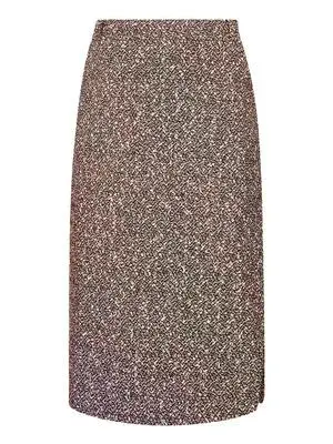 Alessandra Rich Bouclé-knit Pencil Midi Skirt - Grey