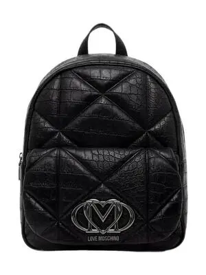 Moschino Croc-effect Quilted Backpack - Black