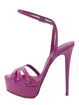 LE SILLA Patent Leather Strappy Platform Stiletto Sandals - Pink
