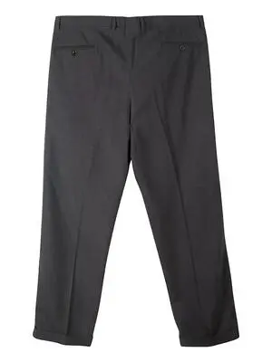 ARMANI Wool Pinstripe Pleated Trousers - Grey