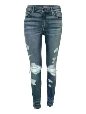 Amiri Distressed Ankle-zip Denim Jeans - Blue