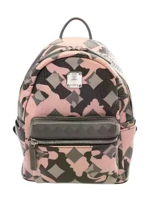 Mcm 2000s Camouflage Leather Backpack - Pink