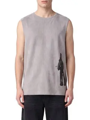 ZIGGY CHEN Ziggy Chen Graphic Print Cotton Tank Top Grey