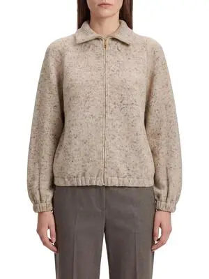 Fabiana Filippi Textured Knit Zip-up Jumper - Beige