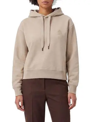 Isabel Marant Étoile Isabel Marant Etoile Cotton Hoodie With Dropped Shoulders And Tonal Logo Beige