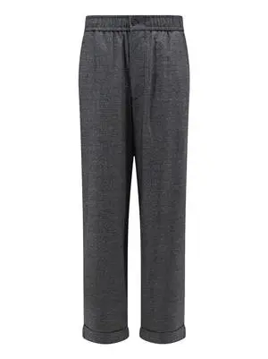 Giorgio Armani Virgin Wool And Cashmere Slim Fit Trousers - Black