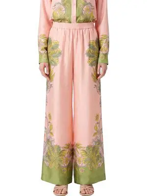 La DoubleJ Wide Leg Printed Trousers - Pink