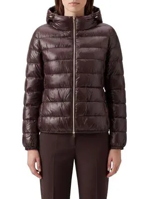 Herno Herno Slim Fit Quilted Hooded Down Jacket Brown