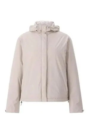 Herno Herno Hooded Technical Fabric Cropped Windbreaker Jacket Beige