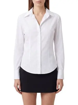 Attico The Attico Slim Fit Cotton Poplin Shirt White