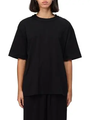 ELEH Relaxed Fit Cotton T-shirt With Bow Detail And Dropped Shoulders - White
