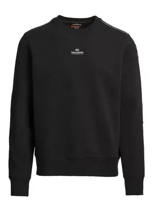 PARAJUMPERS Logo Print Panelled Crew Neck Sweater - Black