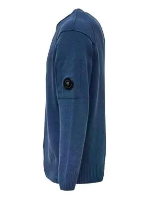 C.P. COMPANY C.P. Company Crew Neck Fine Knit Sweater With Sleeve Zip Pocket