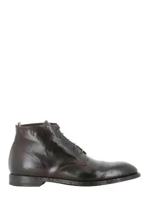 Officine Creative Sound Lace-up Leather Ankle Boots - Brown