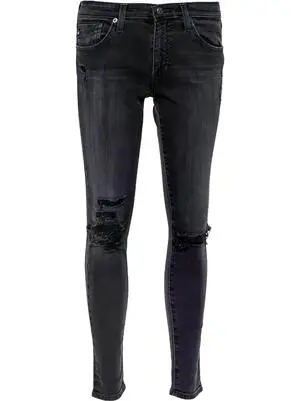 Ag 2024 Distressed Skinny Jeans - Black