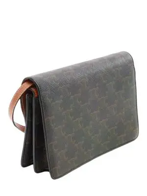 Celine 2010s Triomphe Crossbody Bag - Brown