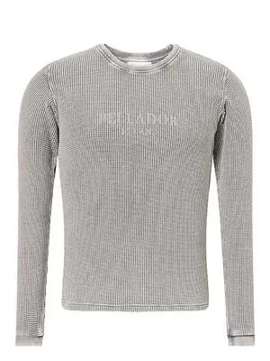 PELLADOR Waffle Crew Neck Knitted Jumper - Grey