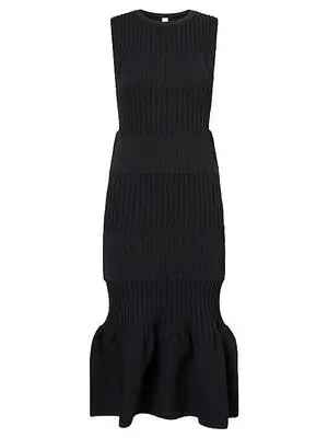 CFCL Fluted Mermaid Knitted Midi Dress - Navy