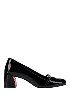 CHRISTIAN LOUBOUTIN Jane Nina 55 Patent Leather Mary Jane Pumps - Black