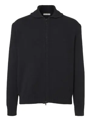 THE ROW Buffalo Wool, Silk, And Cashmere Cardigan - Black